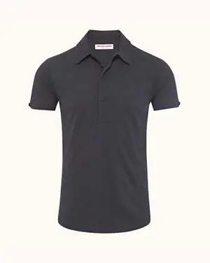 Orlebar Brown Tailored Fit Cotton-silk Polo Shirt In Night Iris - Blue