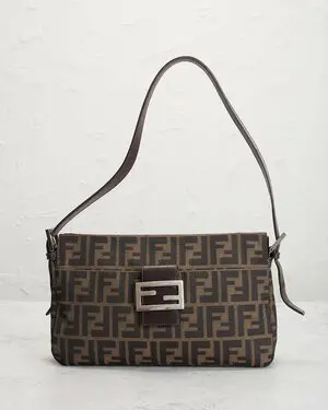 FWRD RENEW Fendi Zucca Baguette Shoulder Bag