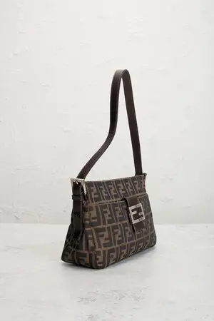 Fendi Zucca Monogram Shoulder Bag - Brown