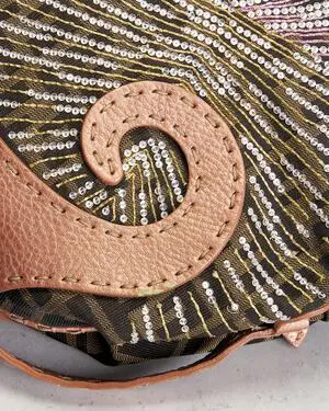 FWRD RENEW Fendi Zucca Embellished Selleria Oyster Shoulder Bag - Brown