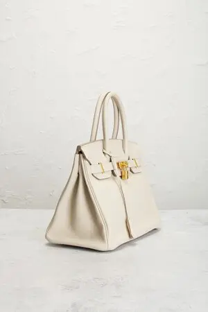 Hermès Togo Birkin 30 Handbag In White - Craie