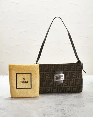 FWRD RENEW Fendi Zucca Shoulder Bag - Brown