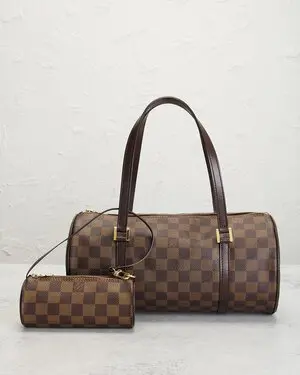 FWRD RENEW Louis Vuitton Damier Ebene Papillon 30 Handbag &amp; Mini Set