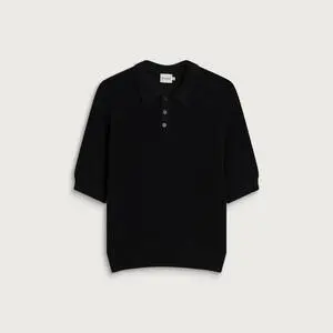 BOUND Crochet Knit Polo - Black
