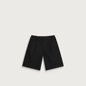 BOUND Wide Pleated Cotton Short - Black