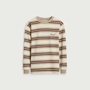 BOUND Stripe Long Sleeve T-shirt - Latte