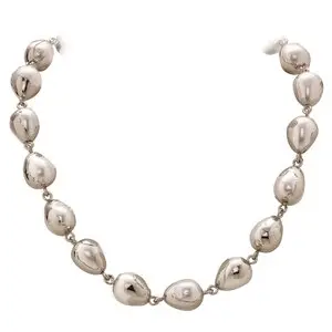 DHWANI BANSAL Luna Necklace With Baroque Pearls - Silver