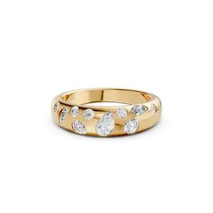 AYA FINE JEWELRY Thistle Band With Mixed Cut Lab-created Diamonds In 10k Gold - Yellow