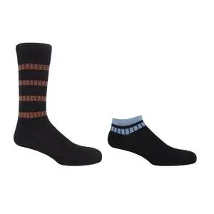 PEPER HAROW - MADE IN ENGLAND Old School Luxury Crew & Trainer Men’s Socks Bundle - Black