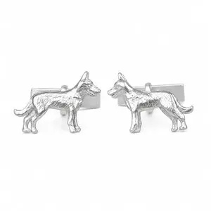 SIMON KEMP JEWELLERS German Shepherd Alsatian Cufflinks In Solid Sterling