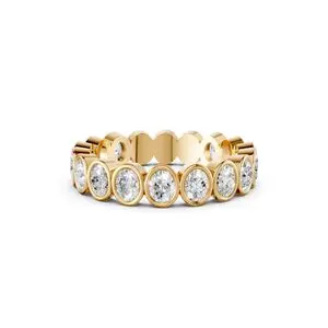 AYA FINE JEWELRY Adelicia Oval Cut Lab Created Diamond Bezel Eternity Band In Gold - Yellow