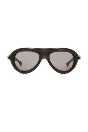 Bottega Veneta Sardine Oval Sunglasses In Brown - Grey