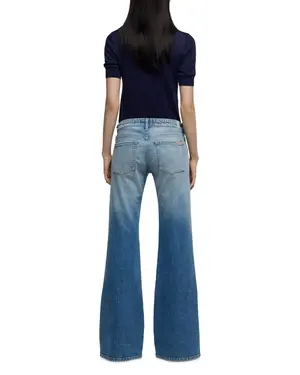 7 For All Mankind Low Rise Flare Jeans - Blue Haze