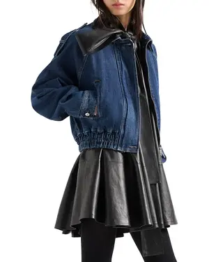 7 For All Mankind Denim Aviator Jacket
