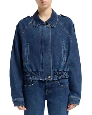 7 For All Mankind Denim Aviator Jacket - Radar