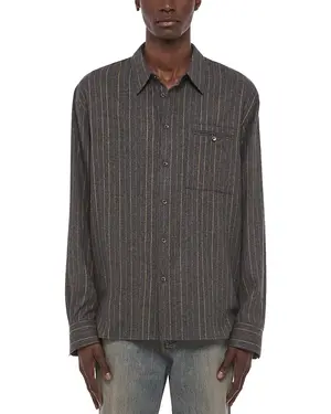 Helmut Lang Relaxed Wool Blend Striped Shirt
