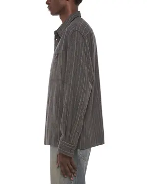 Helmut Lang Relaxed Wool Blend Striped Shirt