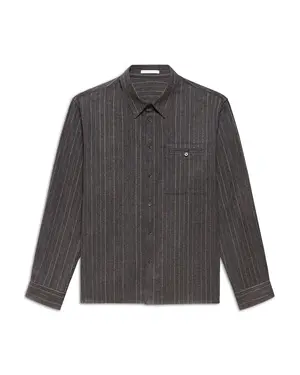 Helmut Lang Relaxed Wool Blend Striped Shirt