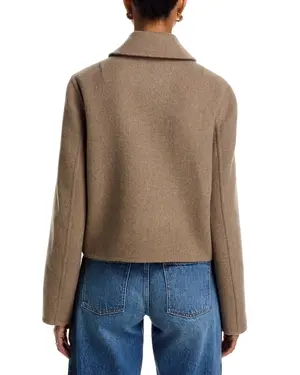 Brandon Maxwell Wool Remi Funnel Neck Jacket