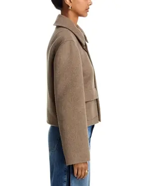 Brandon Maxwell Wool Remi Funnel Neck Jacket
