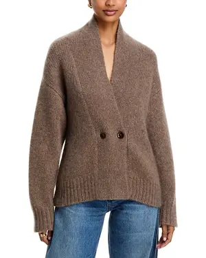 Brandon Maxwell Lowen Cashmere & Silk Double Breasted Cardigan