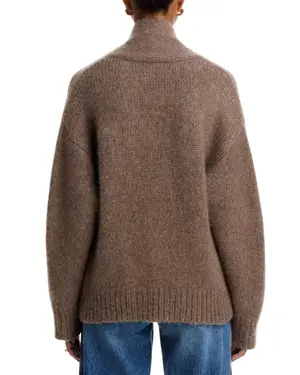 Brandon Maxwell Lowen Cashmere & Silk Double Breasted Cardigan - Truffle