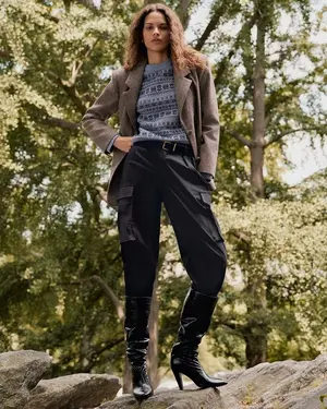 Aqua Cotton Stretch Cargo Pants