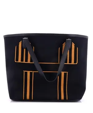 Hermès Pursangle Tote Canvas With Leather - Black