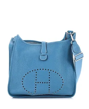 Hermès Gm Evelyne Bag Gen Iii Clemence - Blue
