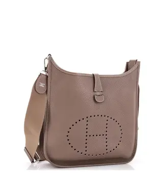 Hermès Gm Evelyne Bag Gen Iii Clemence - Gray