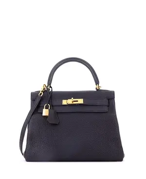 Hermès Kelly 28 Handbag Black Togo With Gold Hardware - Noir