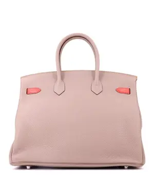 Hermès Birkin 35 Handbag Cascade Tricolor Clemence And Swift With Brushed Palladium Hardware