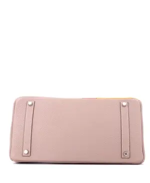 Hermès Birkin 35 Handbag Cascade Tricolor Clemence And Swift With Brushed Palladium Hardware