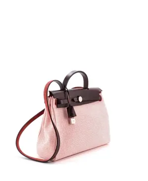 Hermès 31 Herbag Zip Criss Viking Toile And Leather - Burgundy