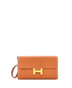 Hermès Constance To Go Wallet Evercolor - Brown