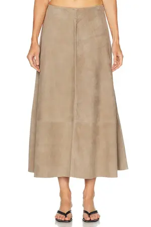 ST. AGNI Suede Circle Skirt