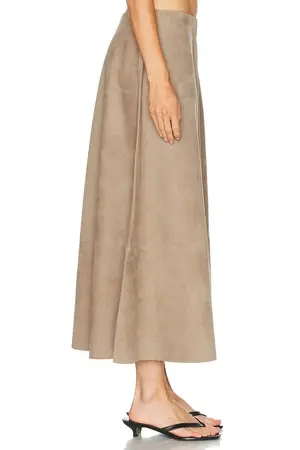 ST. AGNI Suede Midi Skirt