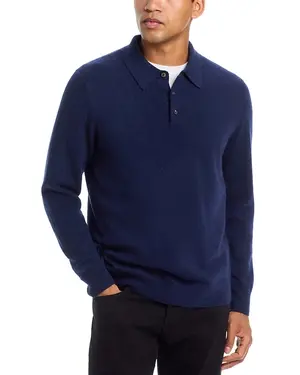 Bloomingdale'S Merino Cashmere Polo Sweater - Navy