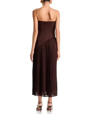 Aqua Strapless Curved Seam Maxi Dress Exclusive