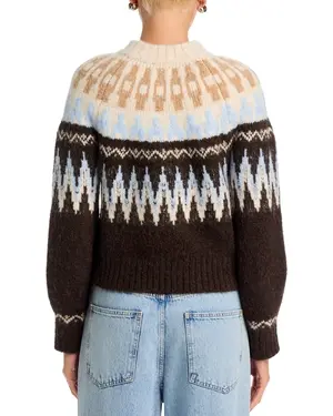 Aqua Fair Isle Zip Front Cardigan Exclusive