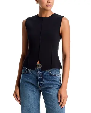 Aqua Fully Fashion Seamed Tank Exclusive - Black