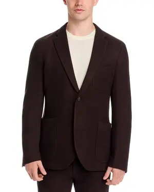 SLOWEAR Regular Fit Single Breasted Jersey Jacket - Dark Brown
