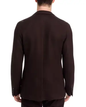 SLOWEAR Regular Fit Single Breasted Jersey Jacket - Dark Brown