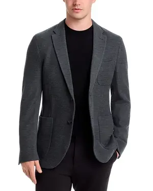 SLOWEAR Regular Fit Single Breasted Jersey Jacket Dark Grey
