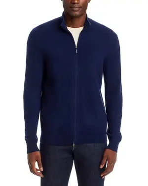 Bloomingdale'S Cashmere Full Zip Sweater - Exclusive Navy