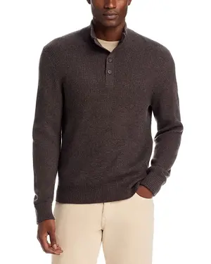 Bloomingdale'S Heavyweight Wool Blend Quarter Zip Sweater - Timber