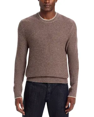 Bloomingdale'S Jacquard Wool Cashmere Crewneck Sweater - Brown Multi