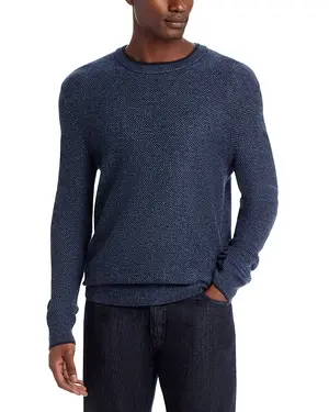 Bloomingdale'S Jacquard Wool Cashmere Crewneck Sweater - True Blue Multi