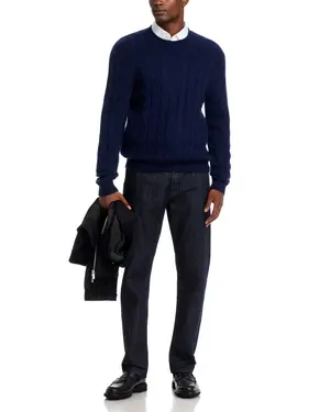 Bloomingdale'S Cable Wool Blend Sweater Exclusive - Navy