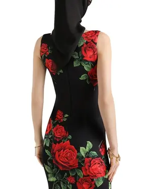 Dolce & Gabbana Rose Charmeuse Sheath Dress